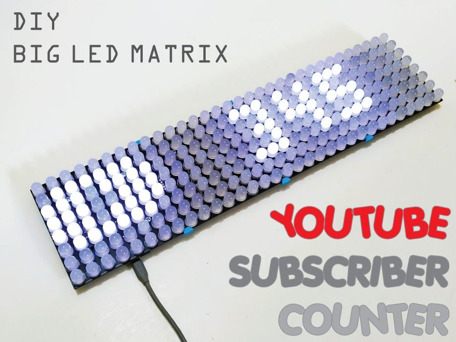 Track YouTube statistics with a large LED Matrix Display — PMD Way