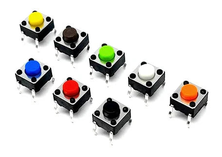 New Product - 6 x 6 x 5mm Color Tactile Buttons - 80 Pack — PMD Way