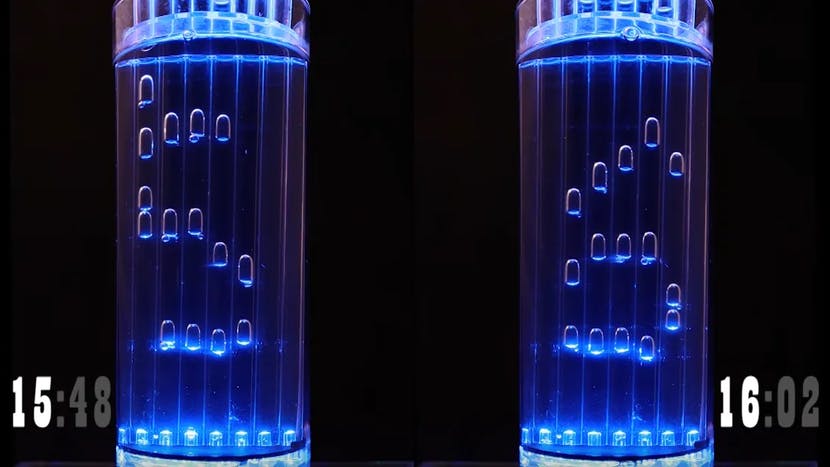 Display the Current Time in a New Way with This Clock That Uses Air Bu ...