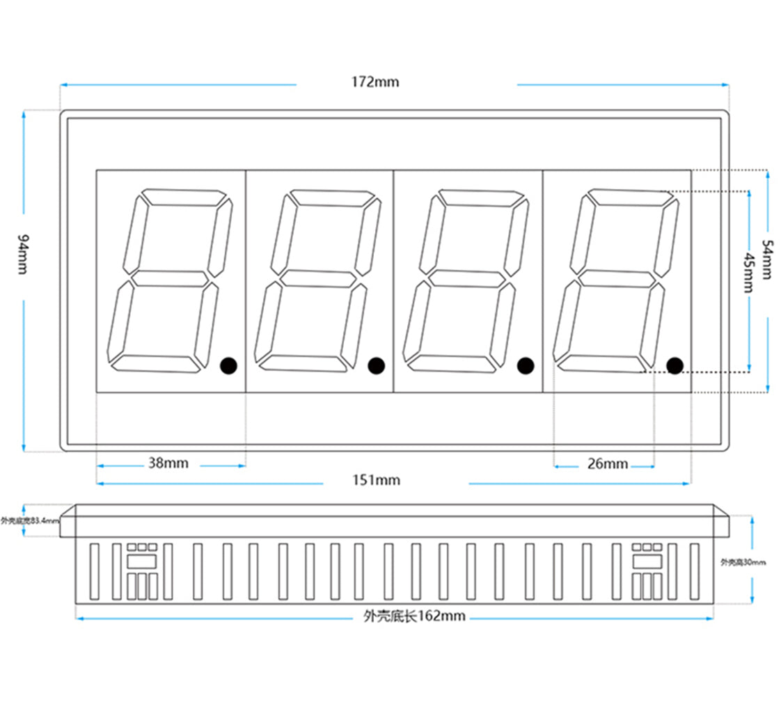 RS485 1.8" Four Digit Seven Segment Display Module — PMD Way