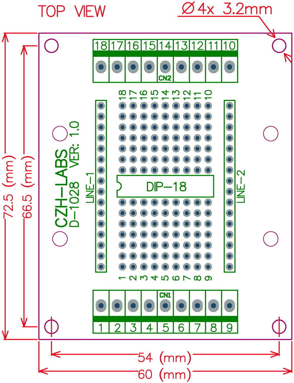 DIP-18 IC Terminal Block Board — PMD Way