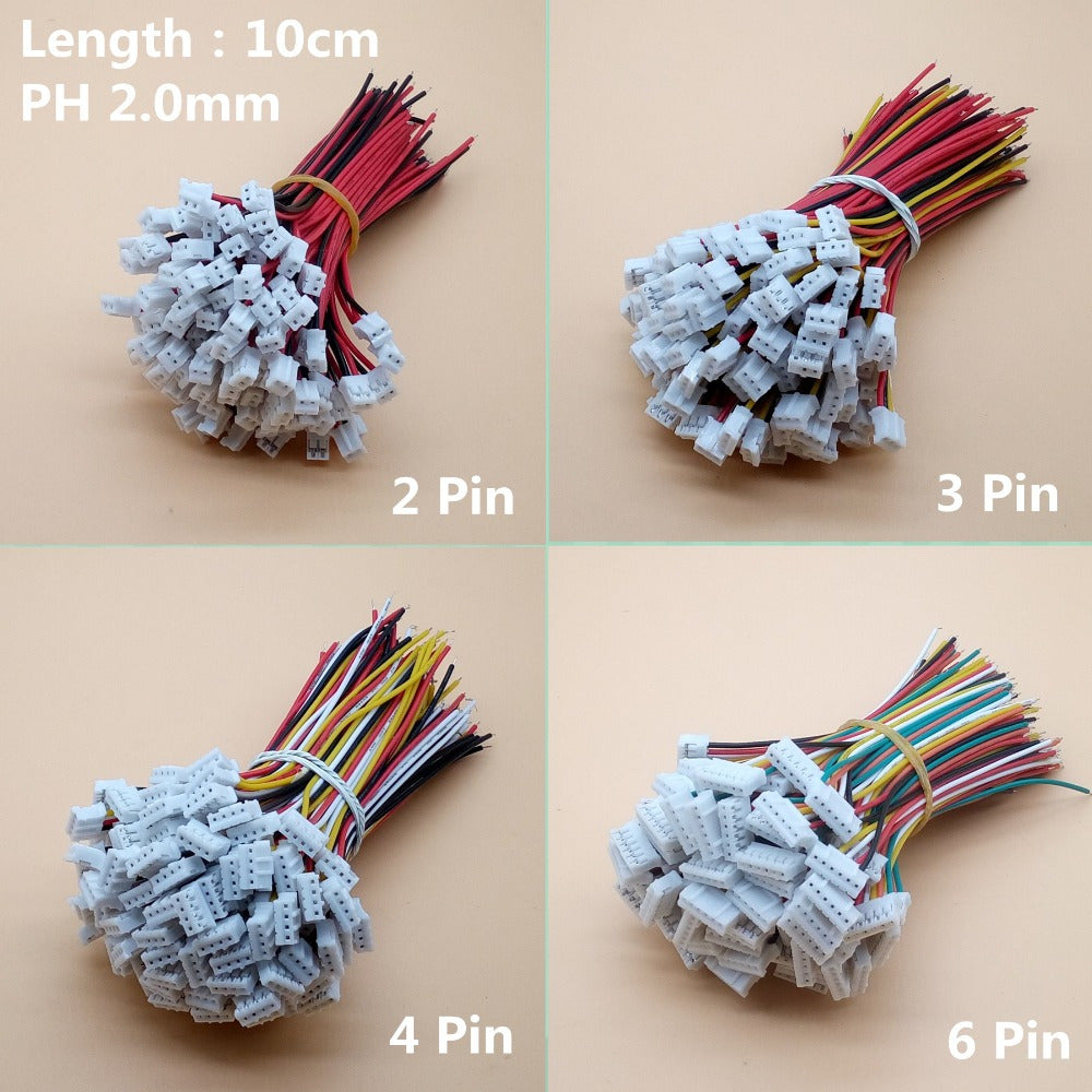 JST PH Cable and Connector - 100 pair Bulk Packs — PMD Way