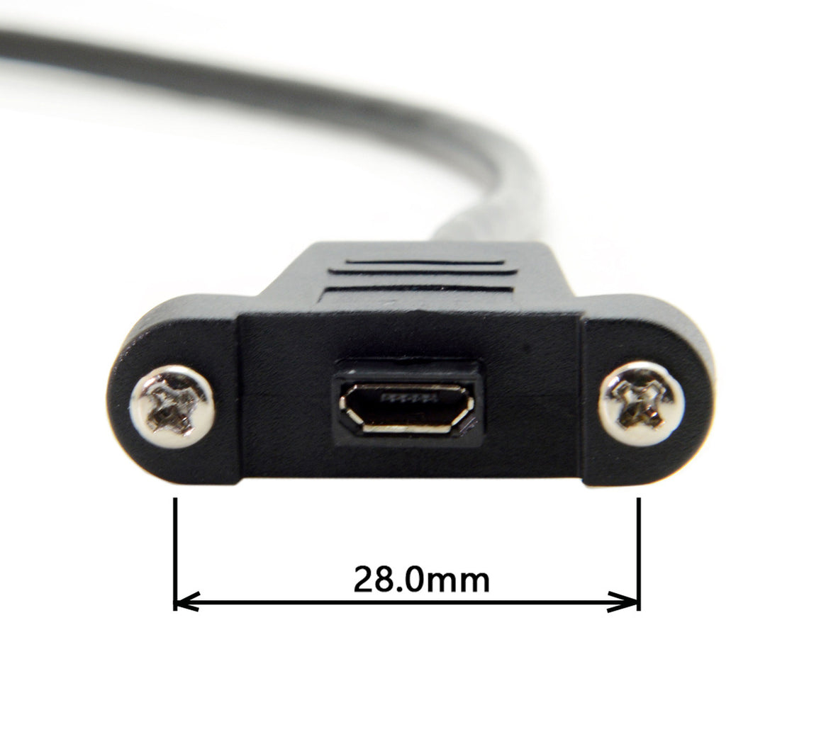 Panel Mount Micro USB Socket to Plug Cable — PMD Way