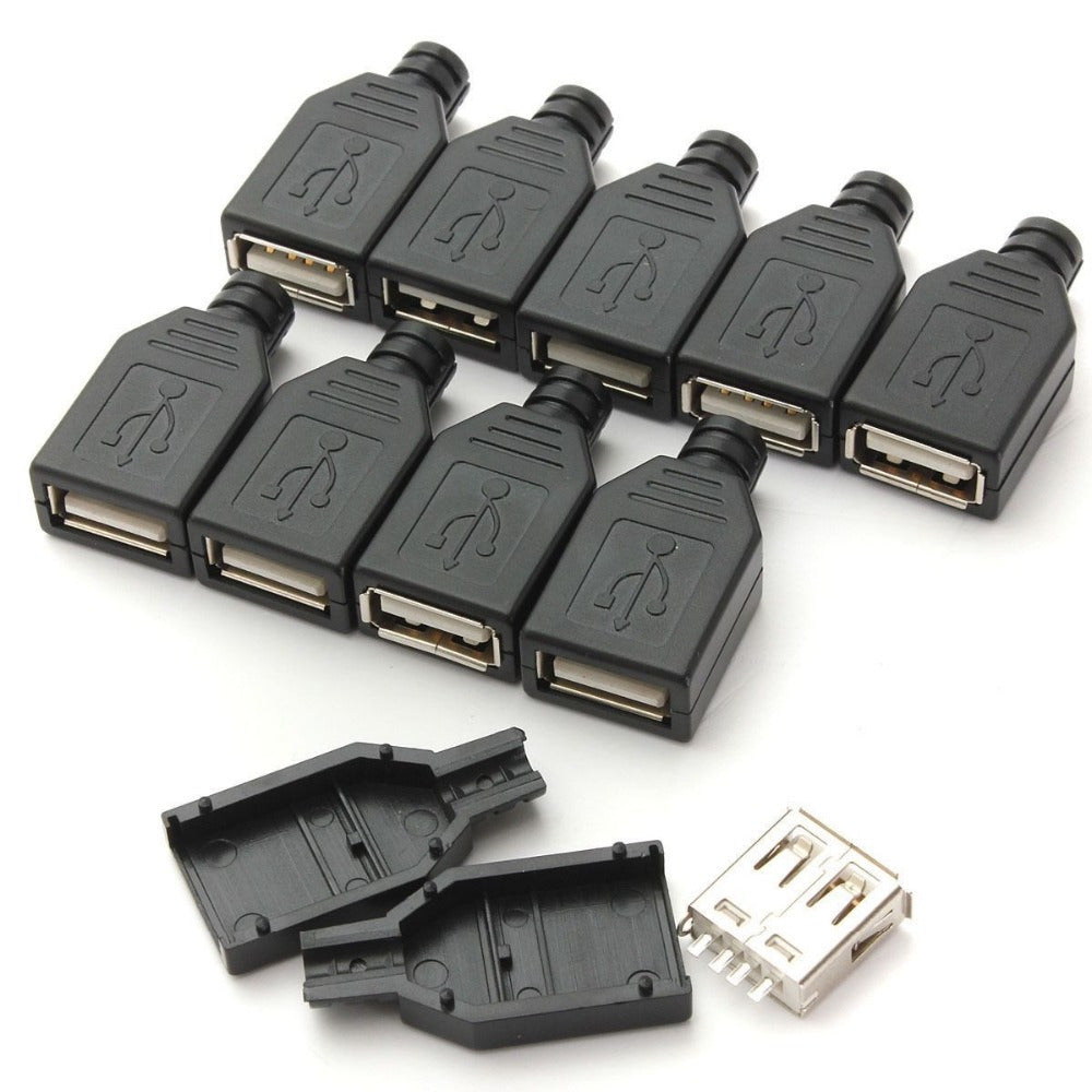 USB DIY Connector Shell - Type A Socket - Ten Pack — PMD Way