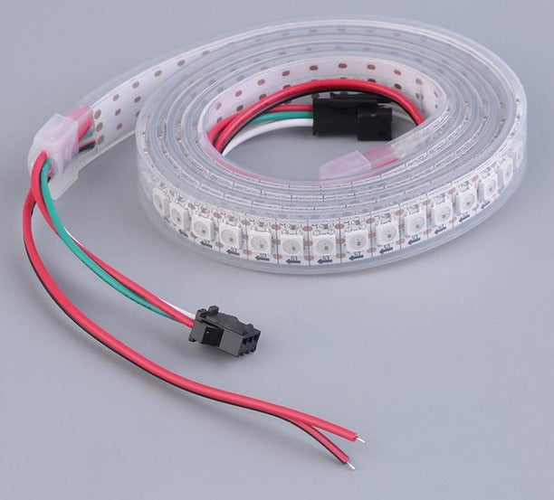 WS2812B RGB LED Strip - 144 LED/m - 1m Roll - White PCB - IP65 — PMD Way