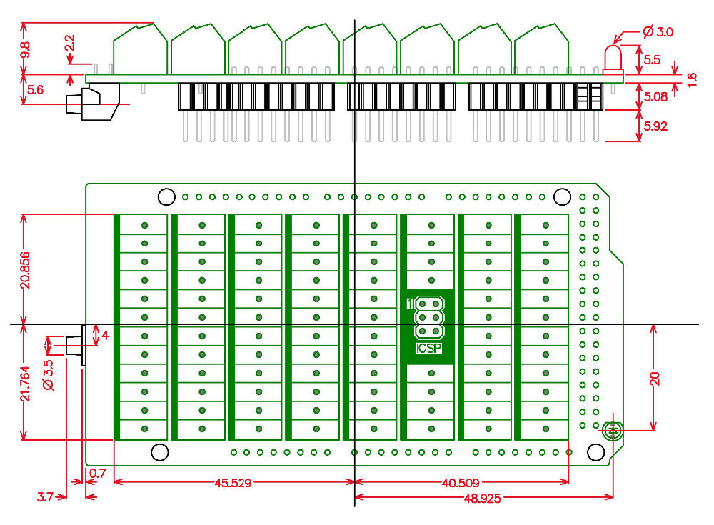 Terminal Block Breakout Shield for Arduino Mega — PMD Way