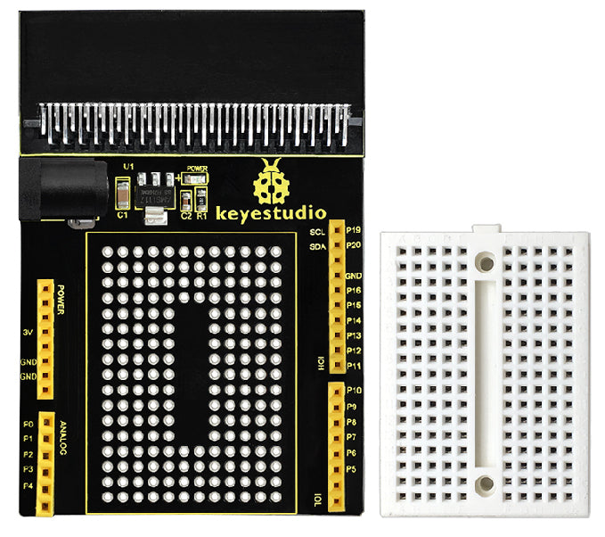 Arduino Shield-compatible Prototyping Module and Solderless Breadboard ...