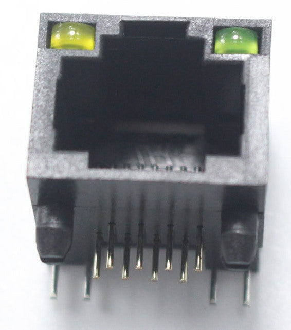 Plastic PCB Mount RJ45 Sockets with LEDs - 5 Pack — PMD Way