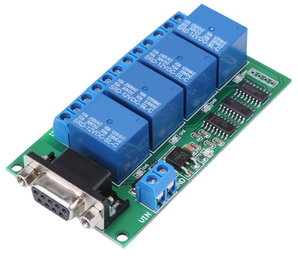 Four Channel RS232 Control Relay Board - 12V DC — PMD Way
