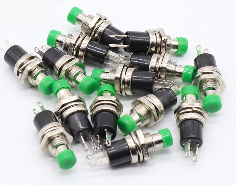 Momentary Mini Pushbutton - Green cap - 10 Pack — PMD Way