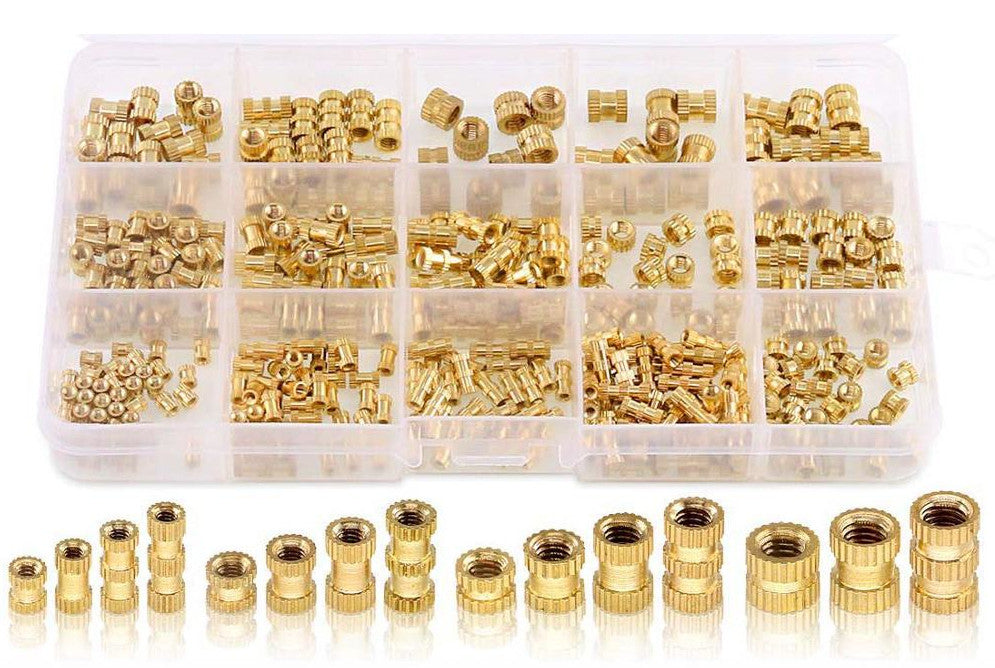 M2 M3 M4 M5 Knurled Brass Female Threaded Inserts for 3D Printing — PMD Way