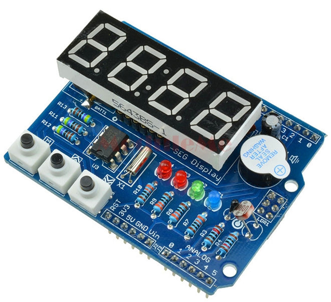 Led Real Time Clock Temperature Sensor Learning Shield For Arduino — Pmd Way