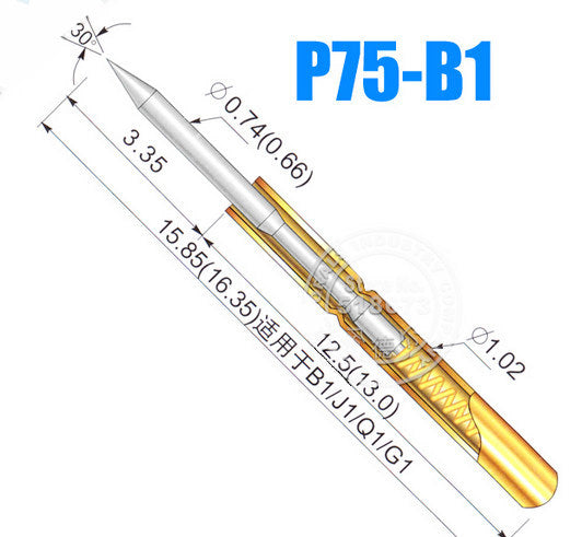 P75-B1 15.85 x 0.74mm Pogo Pins - 100 Pack — PMD Way