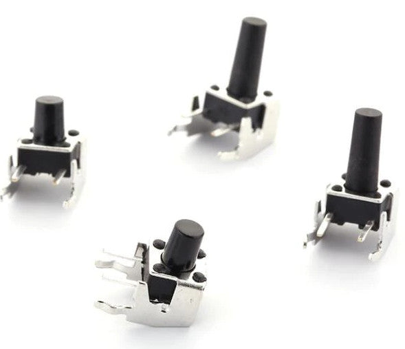 6 x 6 x 4.3 to 12mm Right Angle Tactile Button - 50 Pack — PMD Way