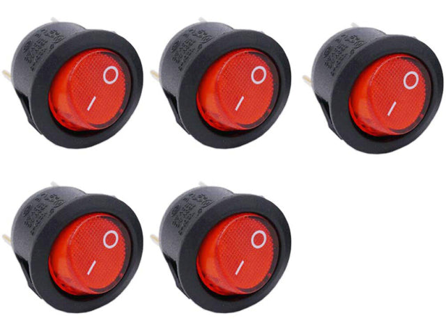 Round Illuminated Rocker Switches - Red - 10 pack — PMD Way