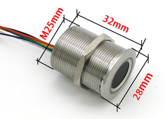 Rugged Panel Mount Fingerprint Sensor with Bi-Color LED Ring — PMD Way