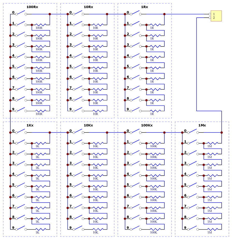 1R - 9999999R Seven Decade Programmable Resistor Board — PMD Way