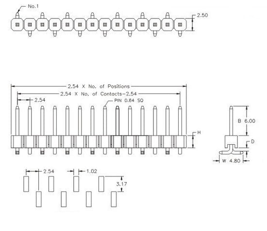 Break-away Dual Row SMD SMT Male Header Pins - 10 Pack — PMD Way
