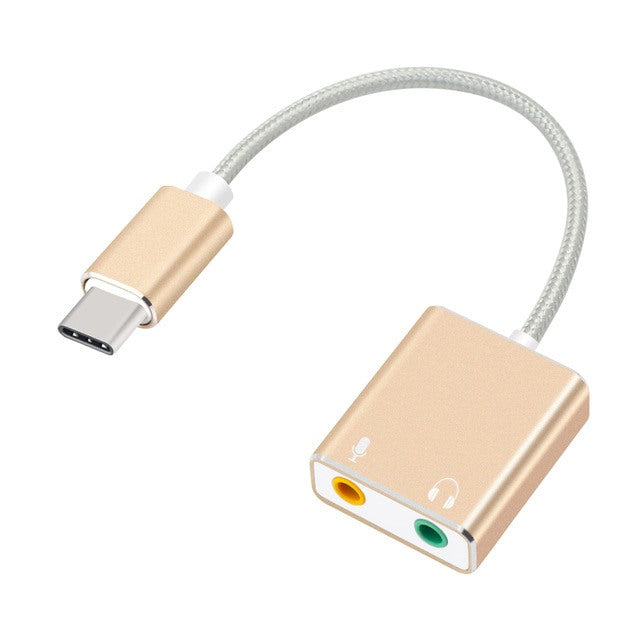 External USB C Audio Sound Card Cable — PMD Way