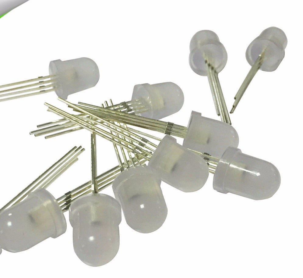 8mm Through Hole WS2812 RGB LEDs - 100 Pack — PMD Way